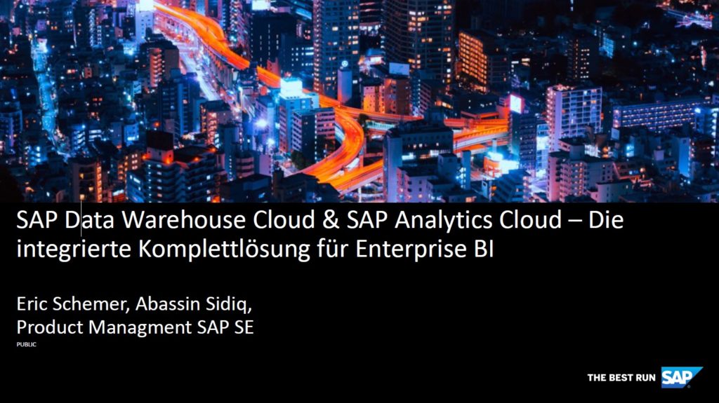 Integration SAP Data Warehouse Cloud & SAP Analytics Cloud